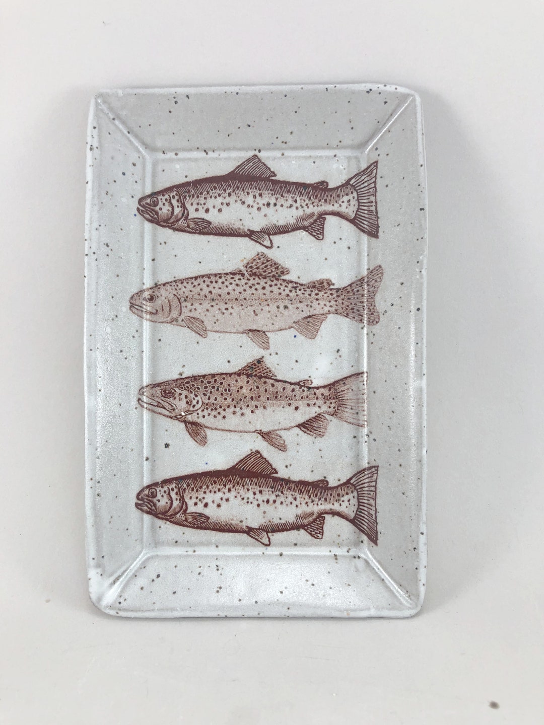 White Occasional Dish With Your Choice of Striped Bass or Trout - Etsy