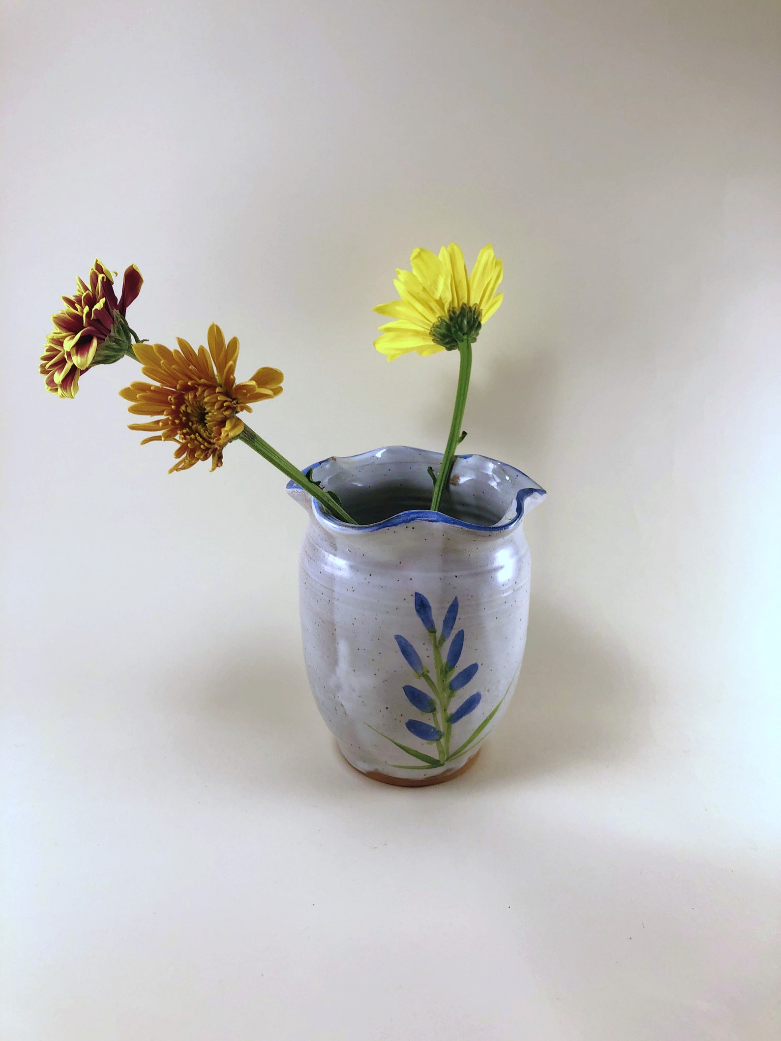 Small Flower Vase With Hand Painted Floral Design | Etsy