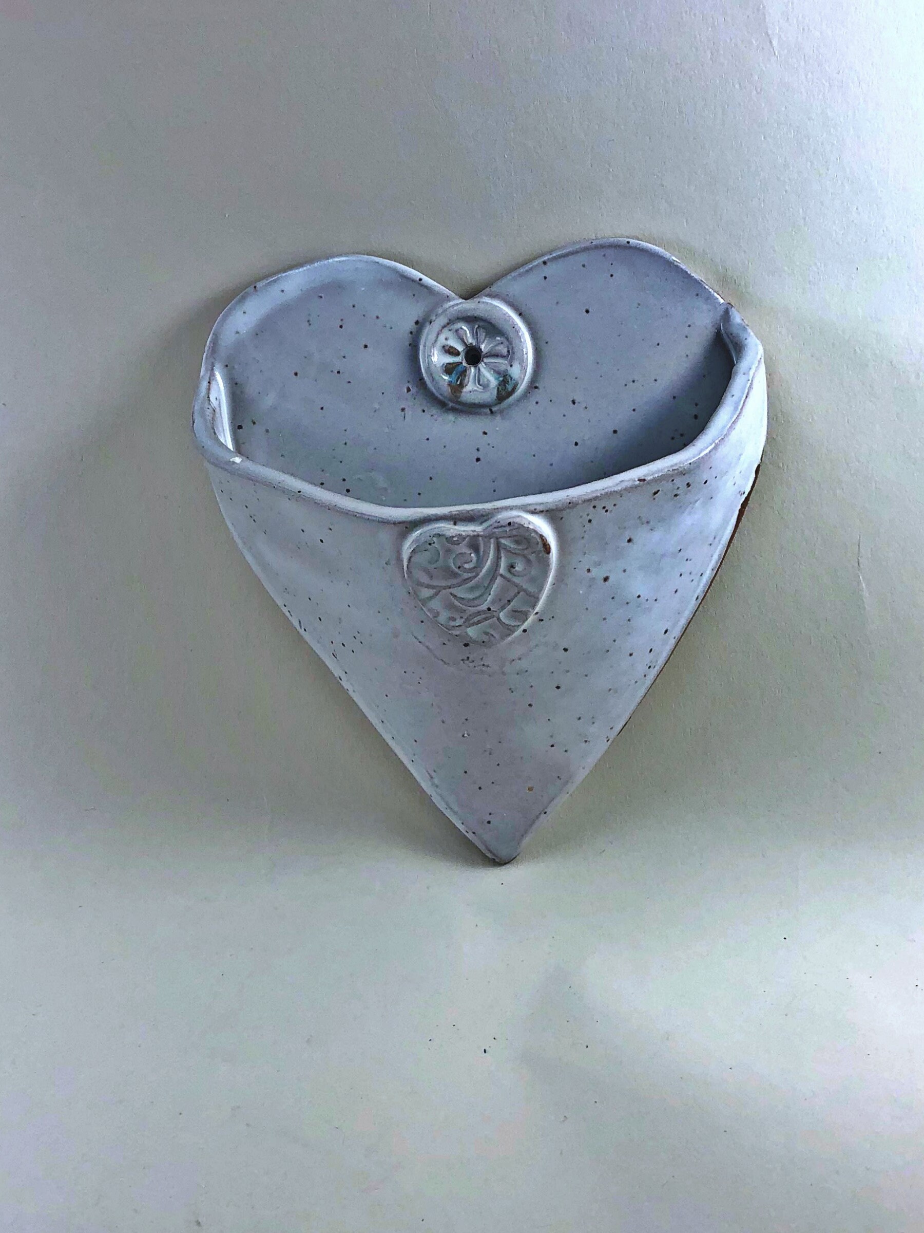 Heart Shaped Wall Pocket in Your Choice of Turquoise Cream - Etsy UK