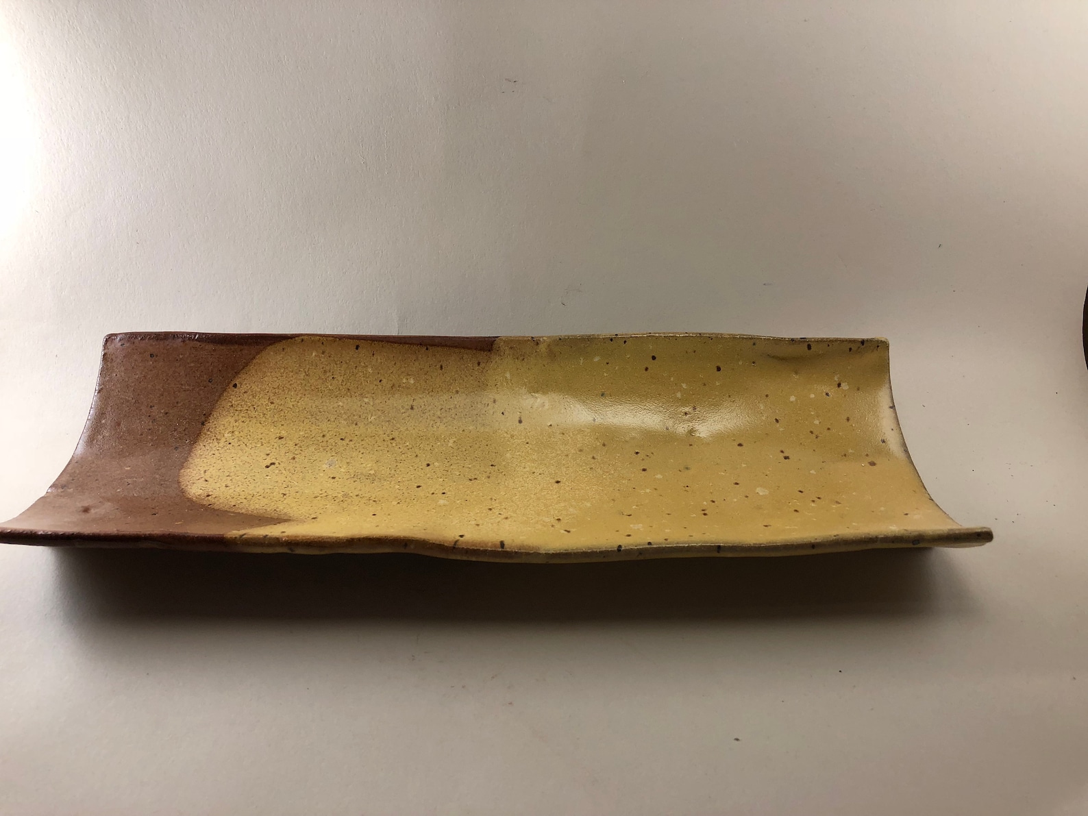 Bread Tray - Small Rectangular Serving Tray - in Yellow and Nutmeg ...