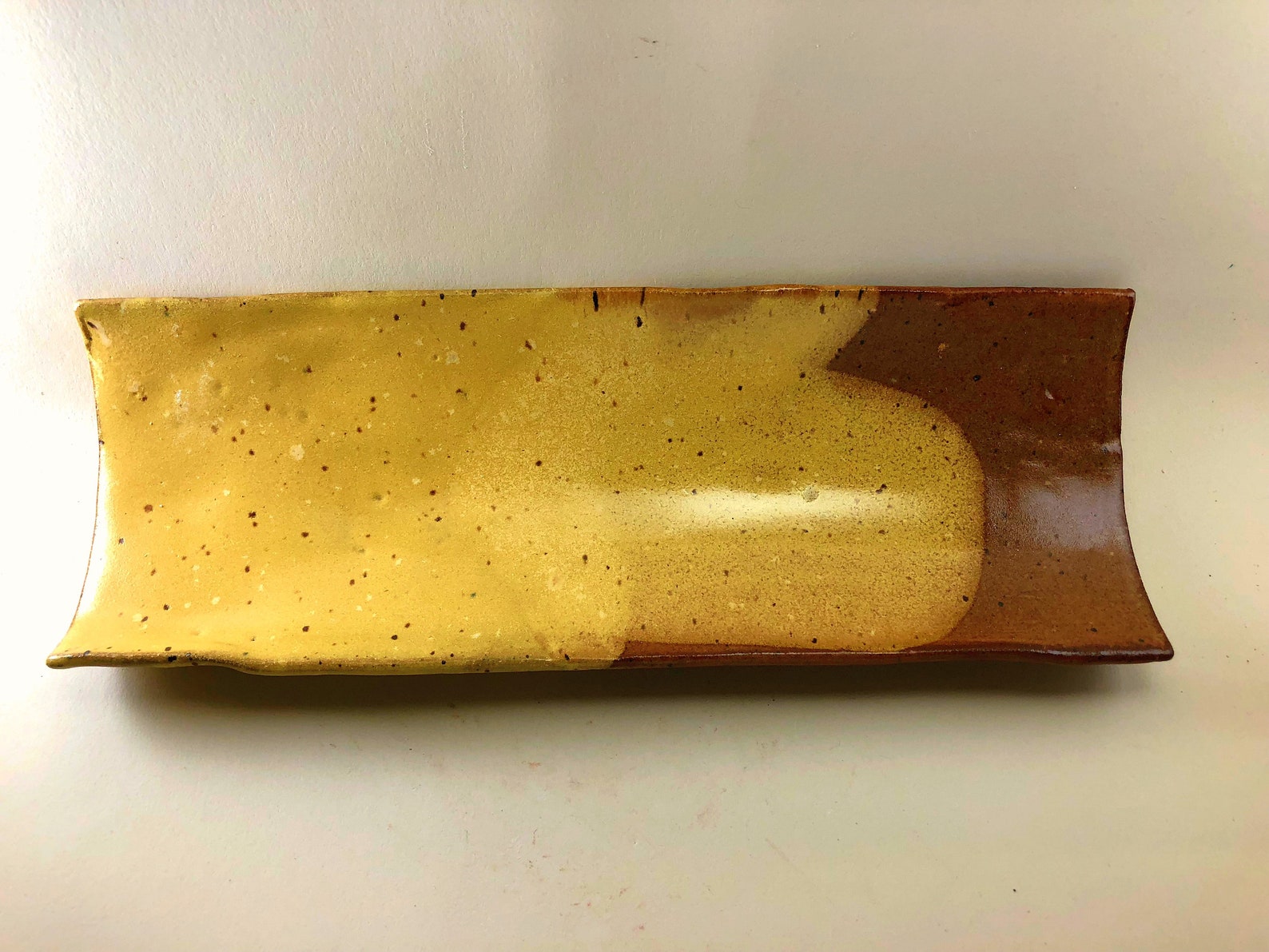 Bread Tray Small Rectangular Serving Tray in Yellow and | Etsy