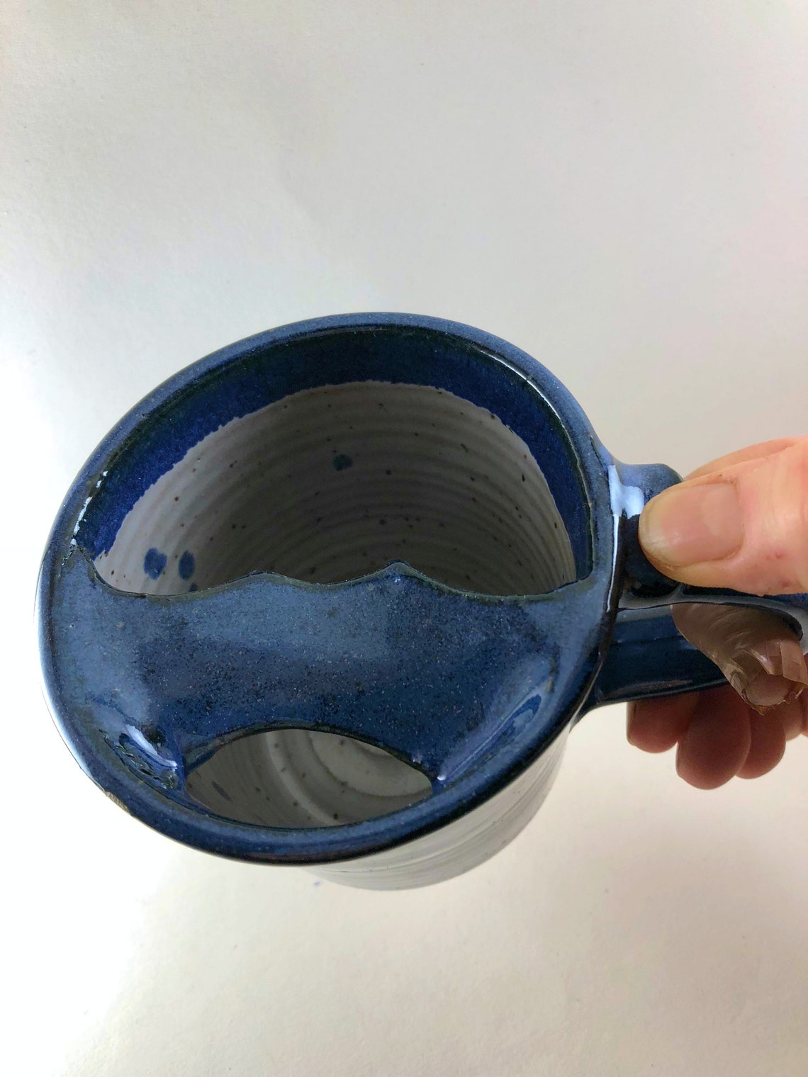 Right and Left Handed Blue Mustache Cups | Etsy