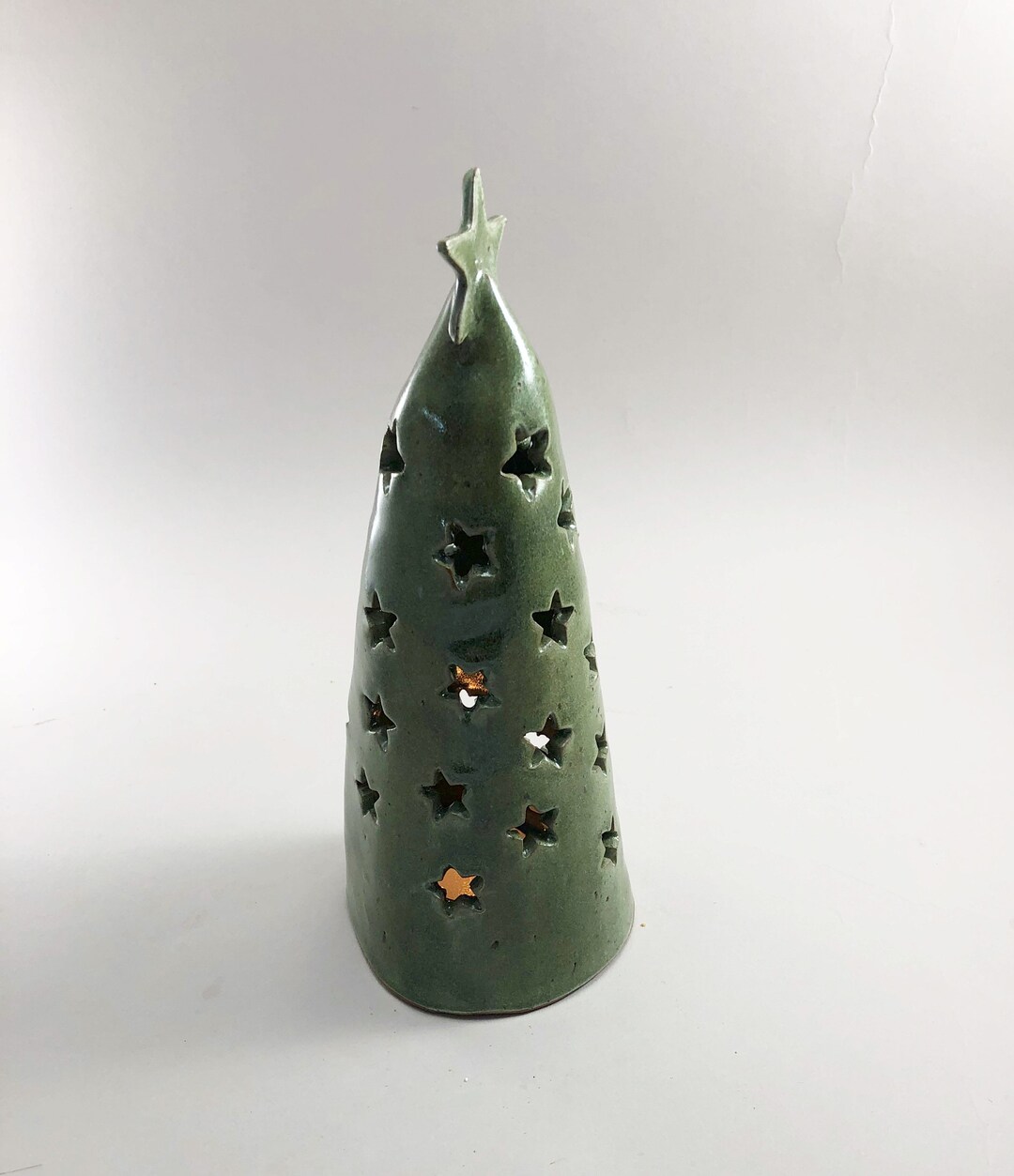 Christmas Tree Luminary - Candle Holder With Stars With a Spearmint ...