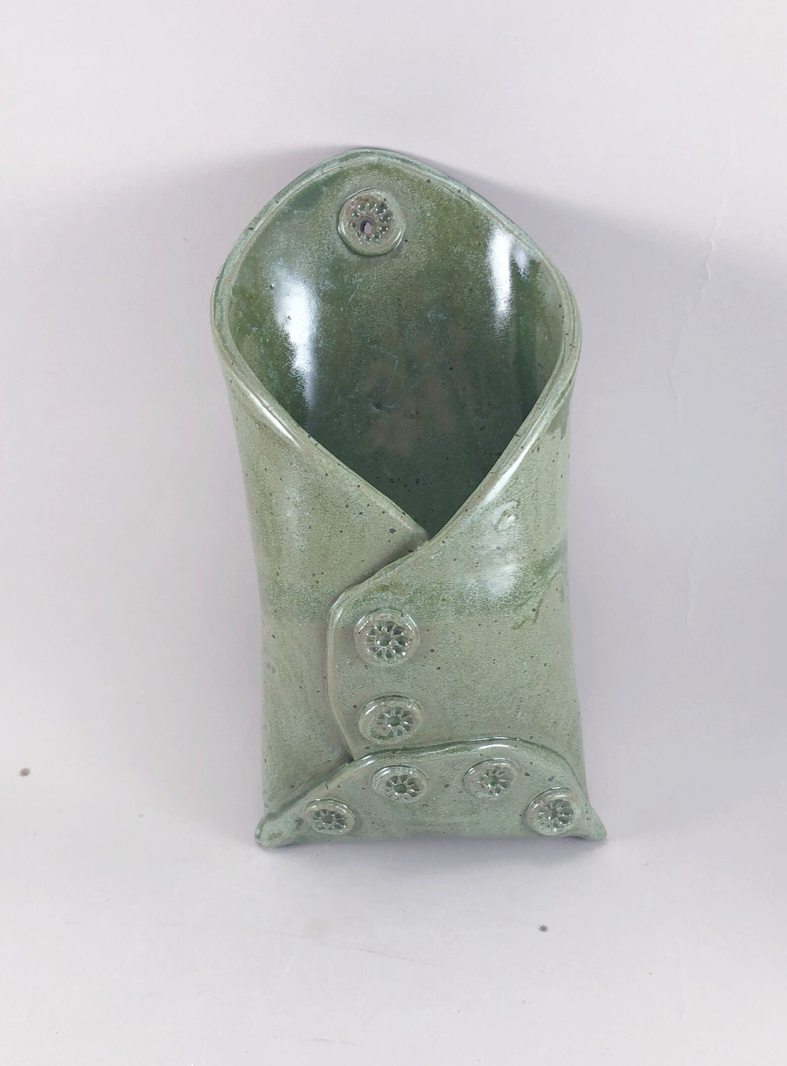 Stoneware Wall Pocket in Your Choice of Turquoise Yellow or - Etsy