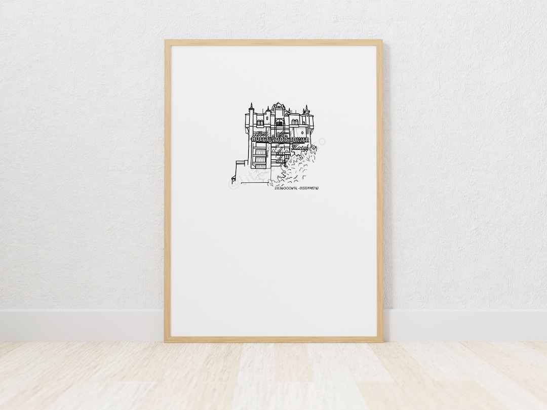 Line Art Print Tower of Terror With Coordinates Wall Art Minimalist ...
