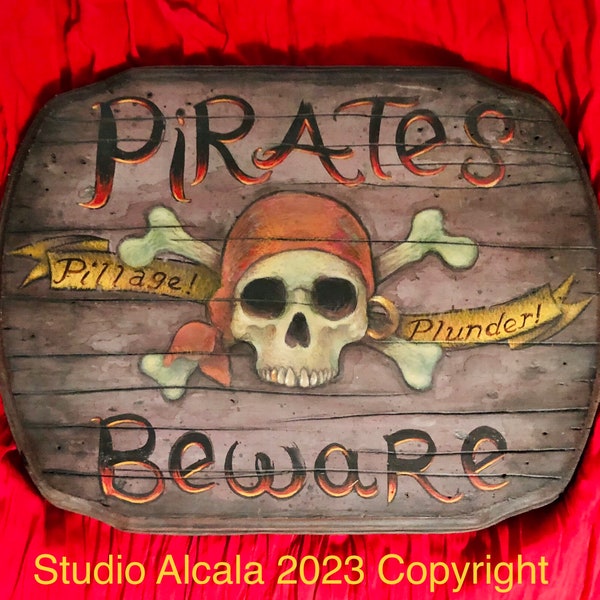 Beware Pirate Sign - Etsy