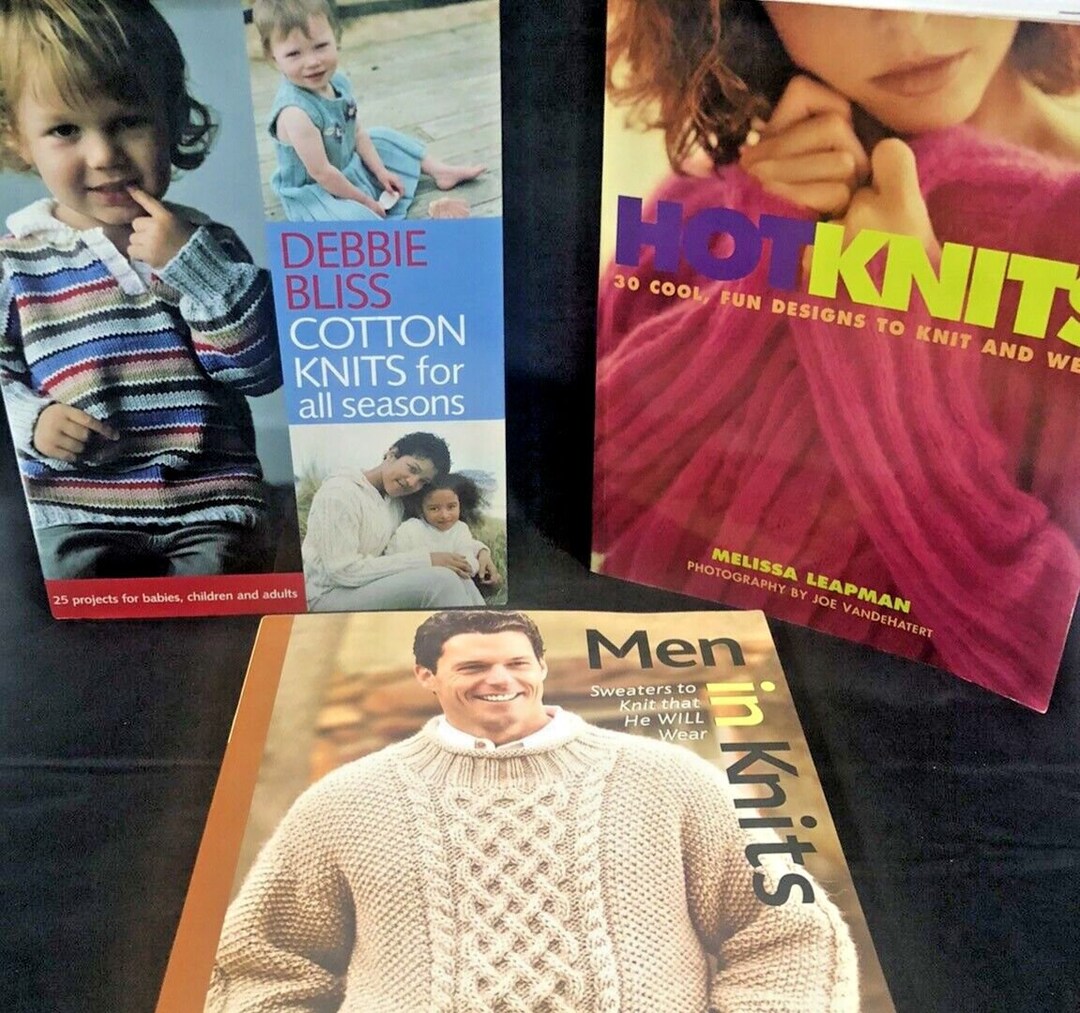 Knitting Books Kids, Men, Women Patterns Lot of 3 73 Patterns - Etsy