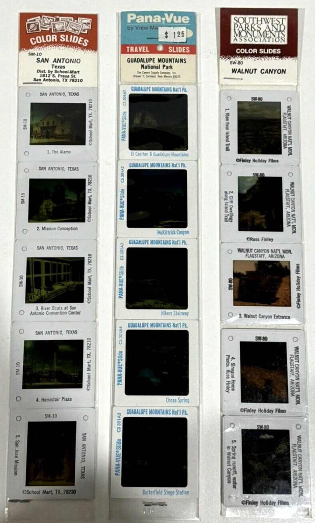 Vintage 35mm 2x2 Slides Photo Tourist Souvenir Strips Southwest United ...