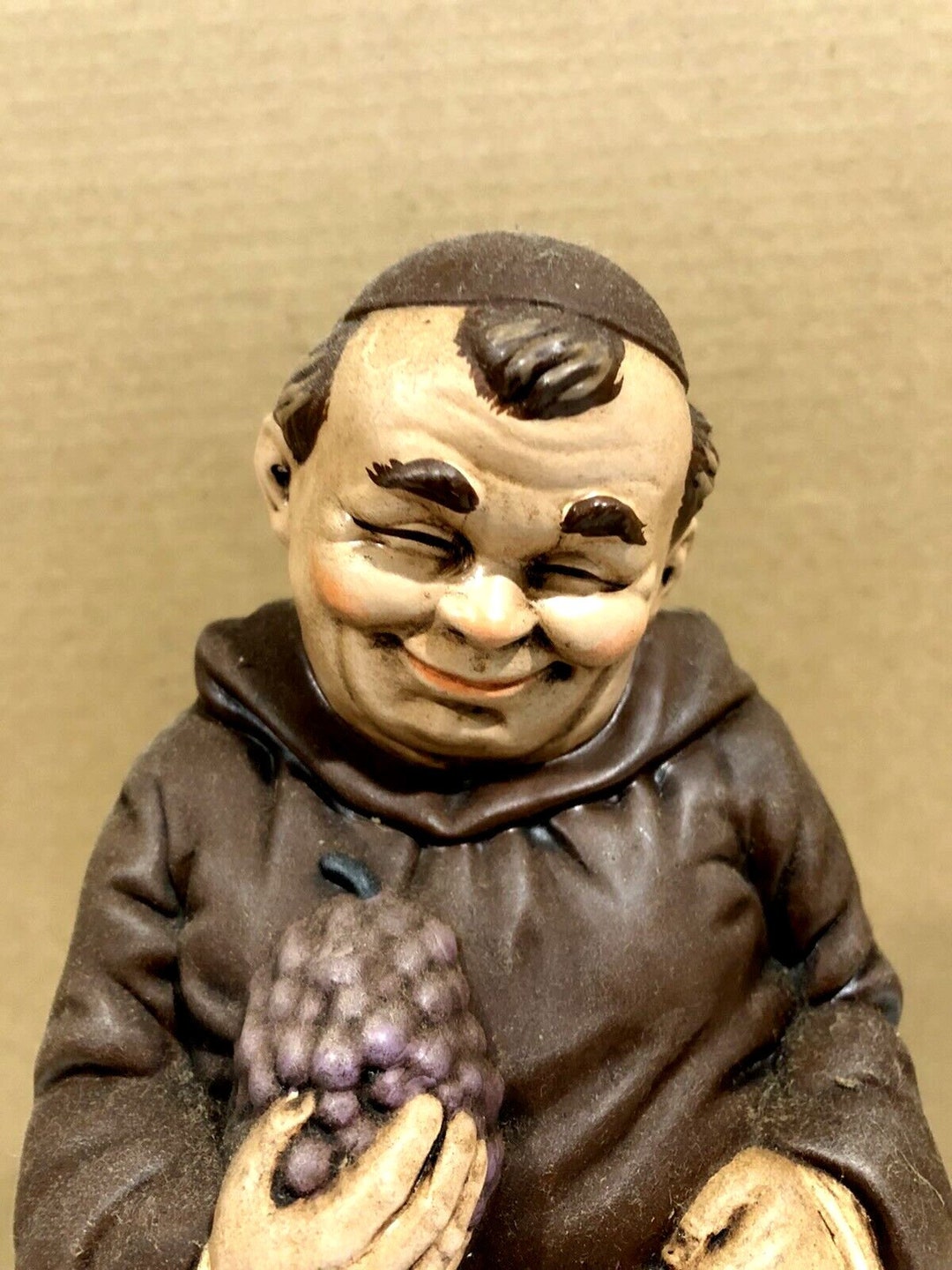 Vintage Hand Painted Ceramic Friar Monk Padre Grapes Hobbyist 1970's ...