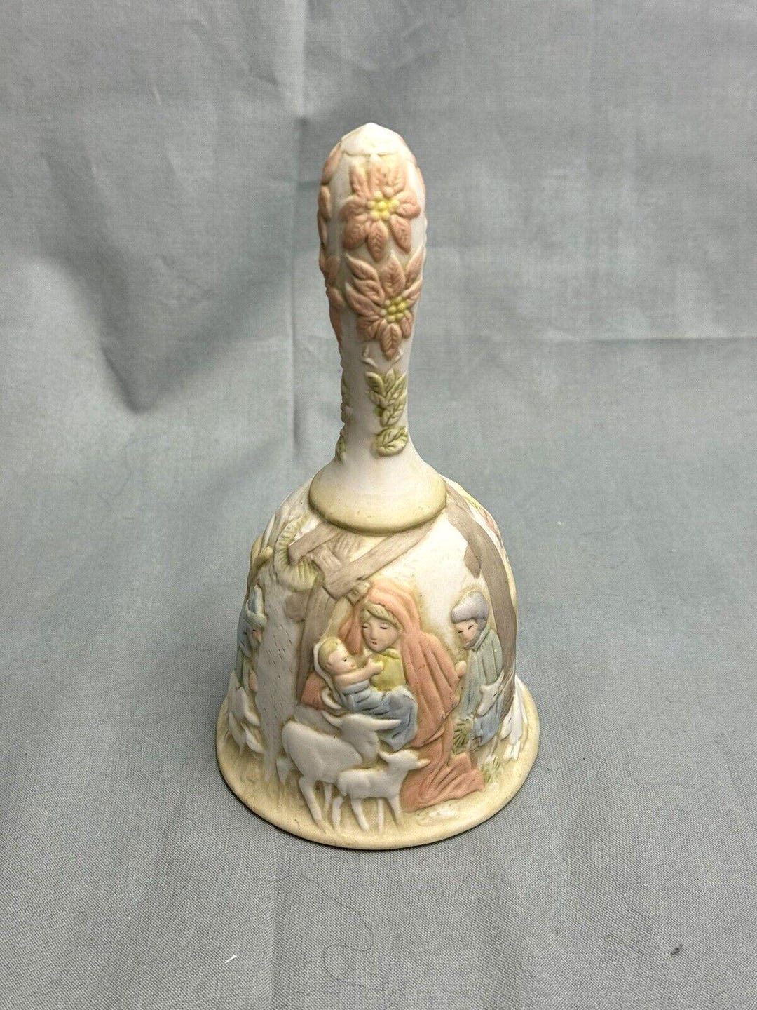 Vintage Lefton China Hand Painted Nativity Bell 1982 Christmas 00330 ...