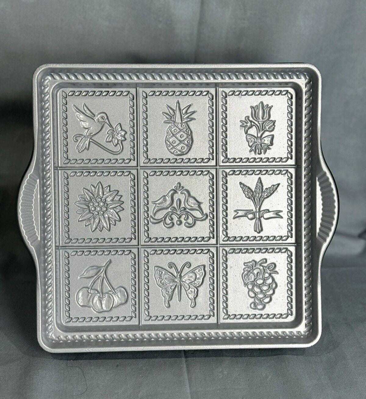 Nordic Ware Shortbread Pan 9 Nonstick Cast Aluminum 3237 Flower Bird ...