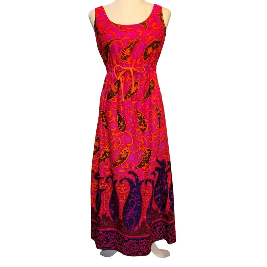 Vintage 1960s Kamehameha Hawaii Women's Small Psychedelic Neon Boho ...