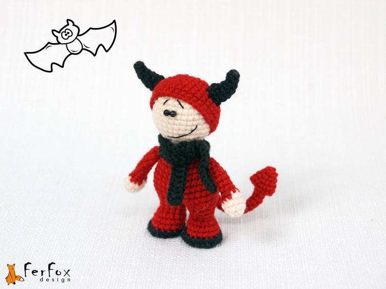 Miniature Halloween devil doll Tiny devil figurine Cute | Etsy