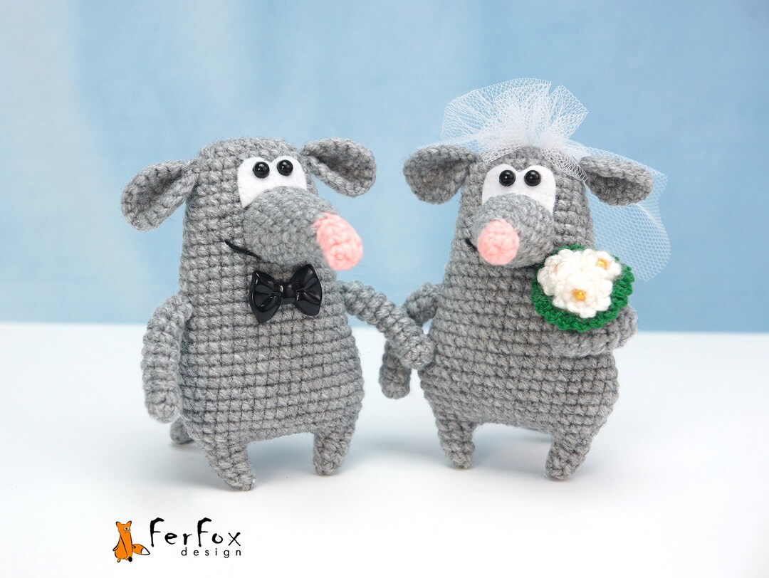 Peluche de rata de novia y novio, lindo regalo de boda para pareja ...