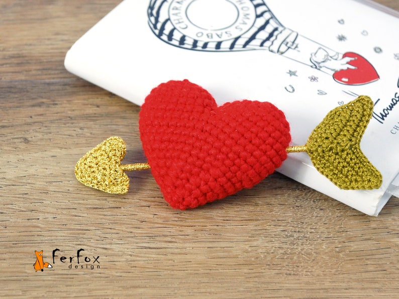 Heart with arrow crochet PATTERN DIY amigurumi | Etsy