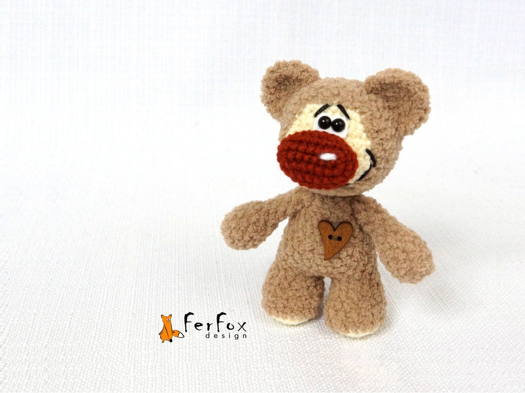 Fluffy Teddy Bear With Heart, Cute Teddy Bear Plushie, Stuffed Animal ...