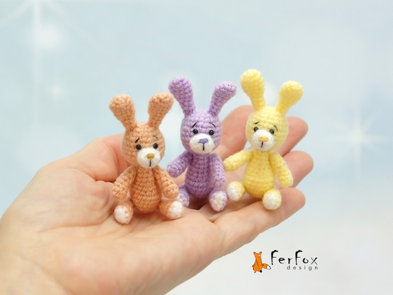 Miniature Bunny Stuffed Animal Tiny Bunny Rabbit Plushie - Etsy