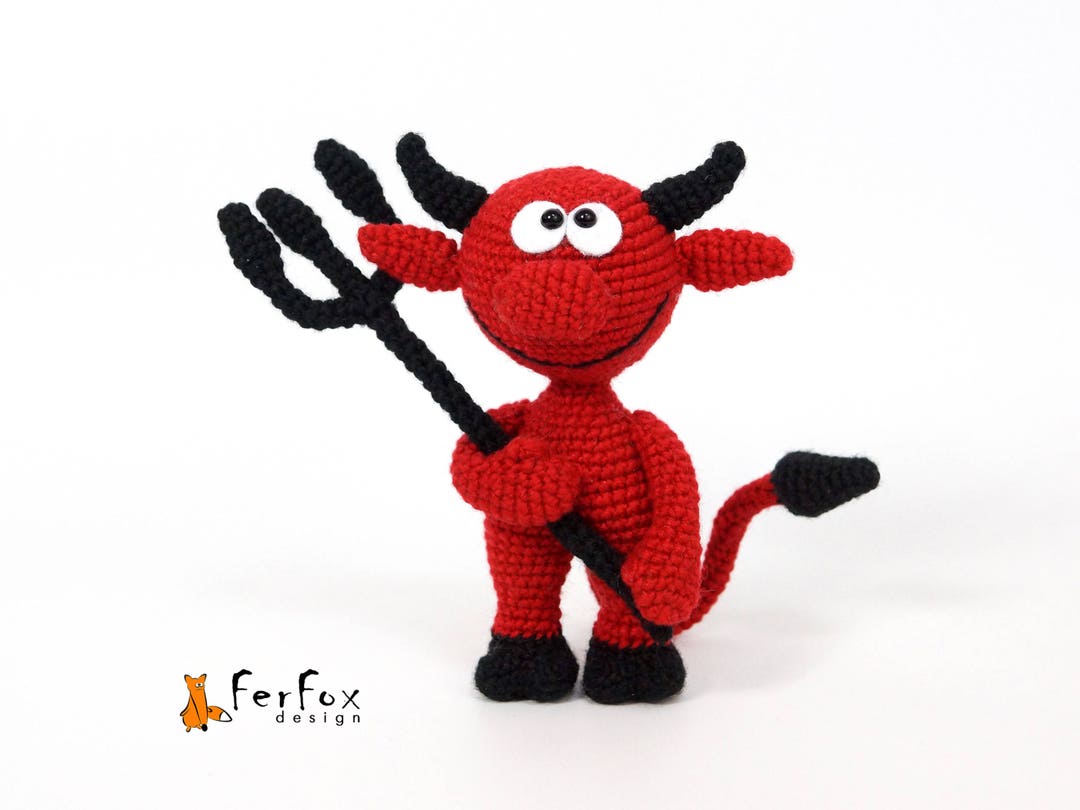 Red Devil Doll, Funny Halloween Devil Figurine, Cute Halloween Demon ...