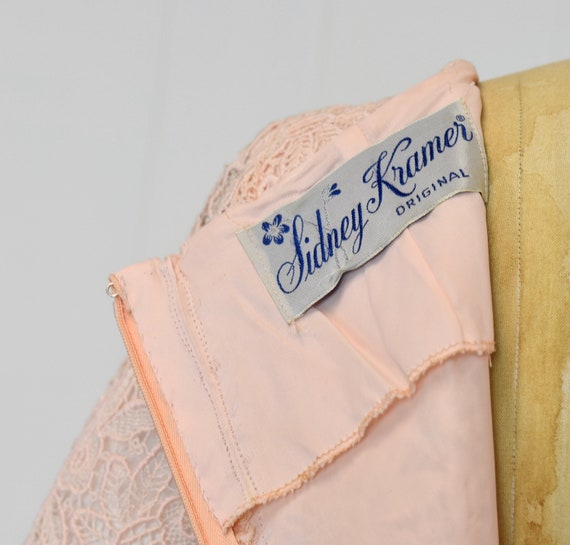 1950s/1960s Ballet Pink Floral Lace Sidney Kramer Dre… - Gem