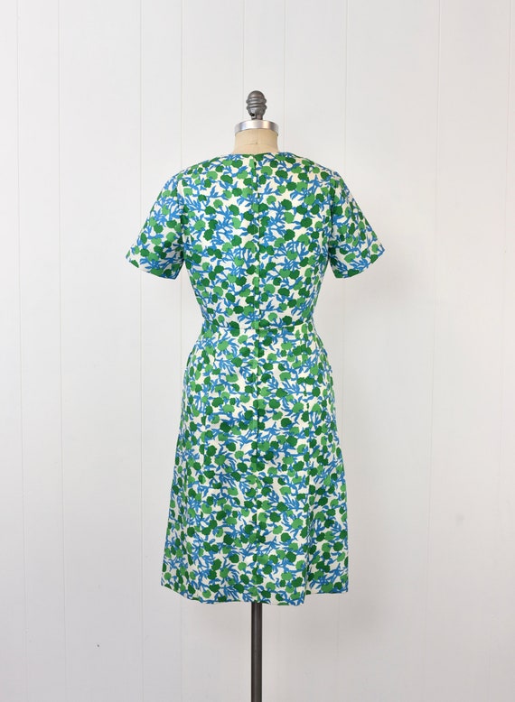 1960s Floral Green Blue Mod Summer Irwin's Florida Da… - Gem