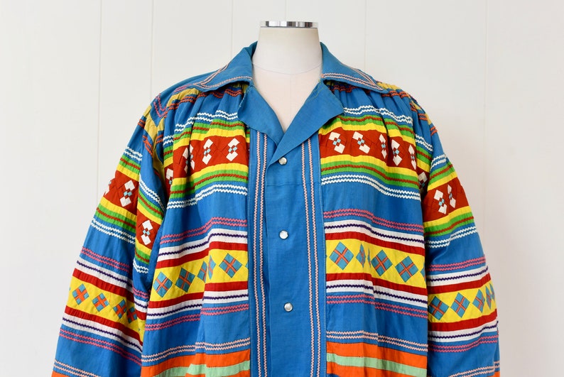 RARE 1970s Seminole Native American Turquoise Blue Patchwork - Etsy