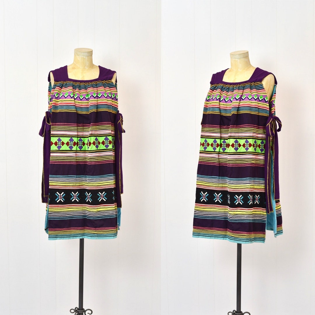 RARE 1960s/1970s Seminole Native American Purple Patchwork Quilt Tunic ...