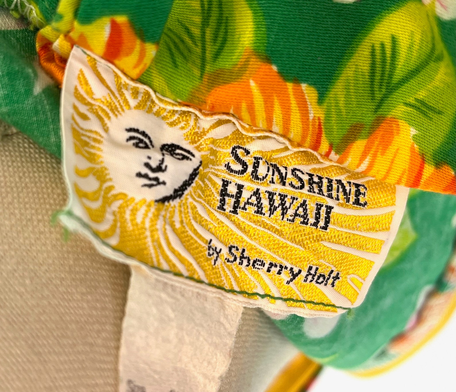 1970s/1980s Hawaiian Hibiscus Floral Green Orange Sunshine Hawaii by ...