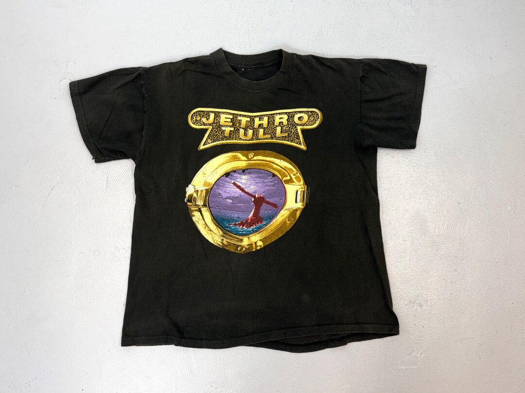 1989 Jethro Tull Rock Island World Tour Black Cotton Double Sided ...