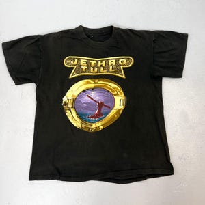1989 Jethro Tull Rock Island World Tour Black Cotton Double Sided ...