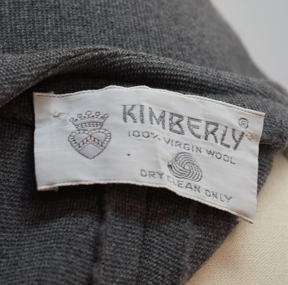 1970s Gray Wool Kimberly Flare Bell Bottom One Piece … - Gem