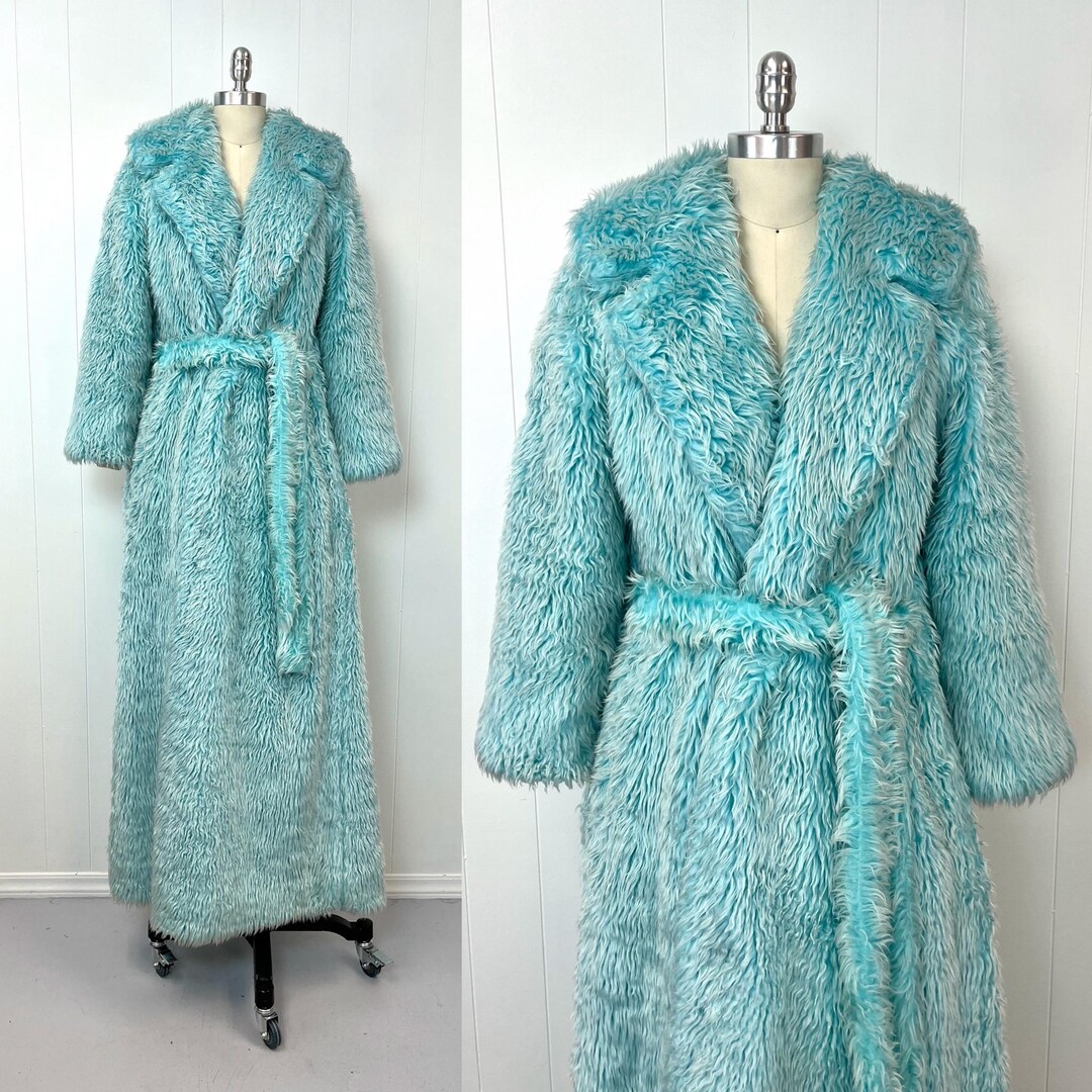 1960s/1970s Light Blue Shaggy Faux Fur B. Altman & Co Styled by Dorian ...