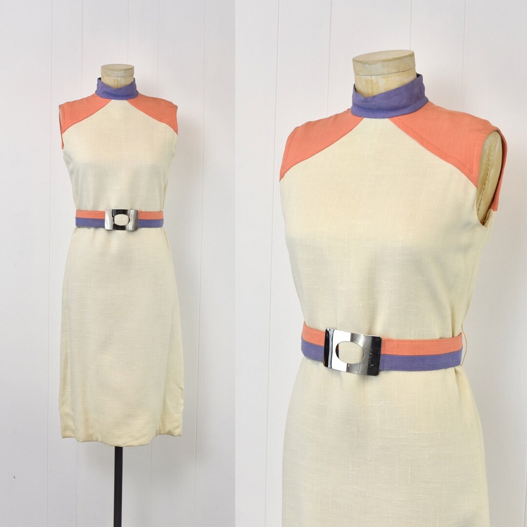 1960s Color Block Linen Chuck Howard Boutique Space Age Judy Jetson Mod ...