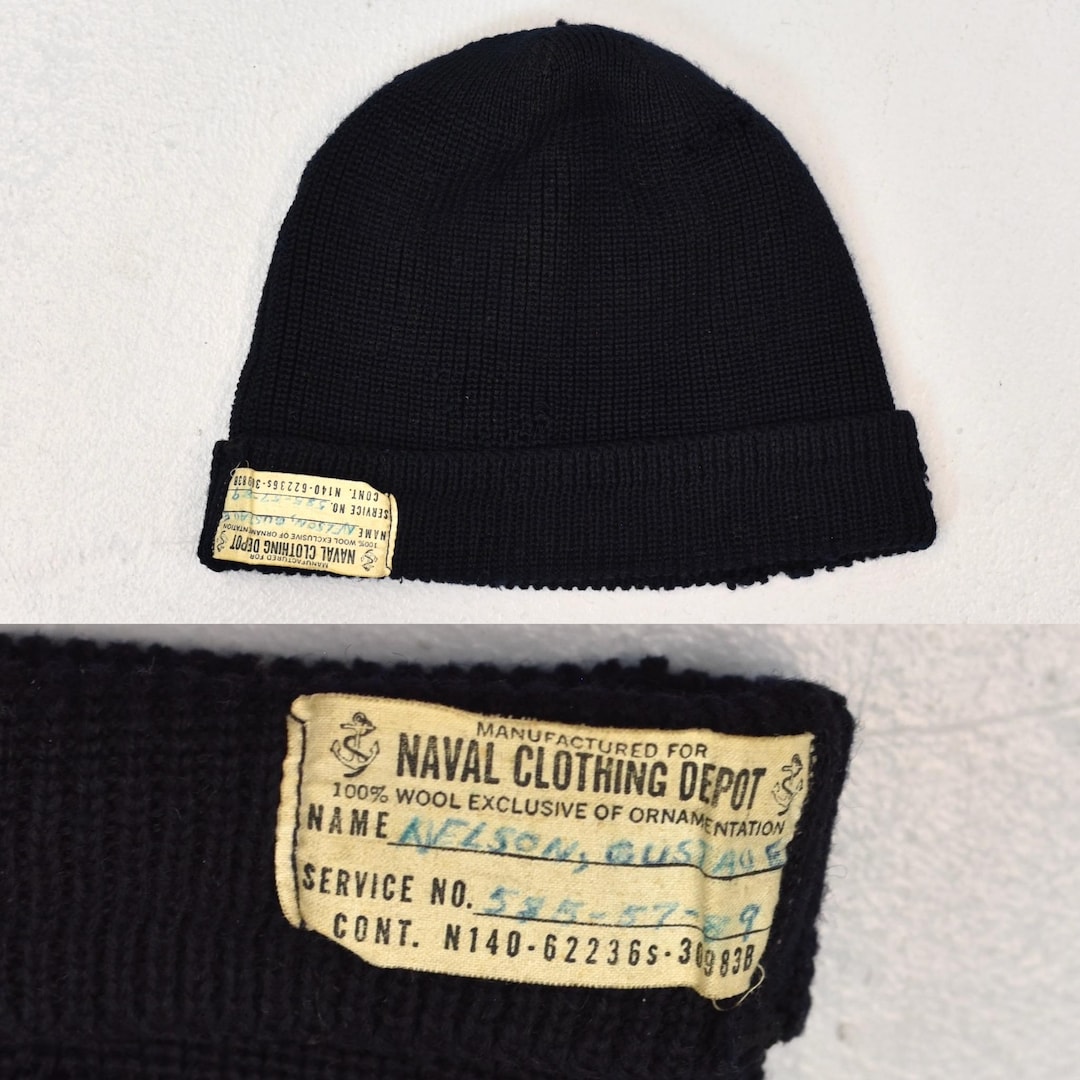 1940s WWII United States Navy Sailor Wool Knit Watch Cap Beanie Hat ...