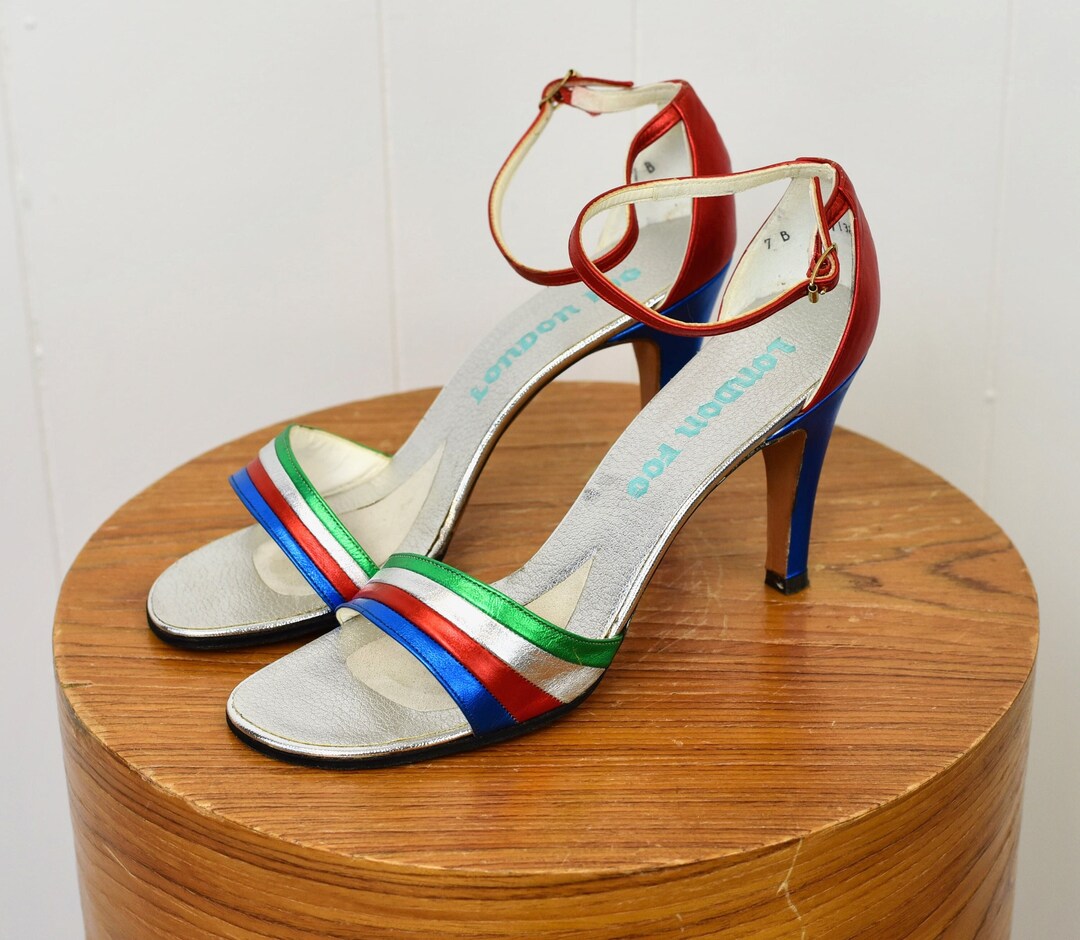 1970s Metallic Rainbow Disco London Fog Studio 54 Heels Pumps - Etsy