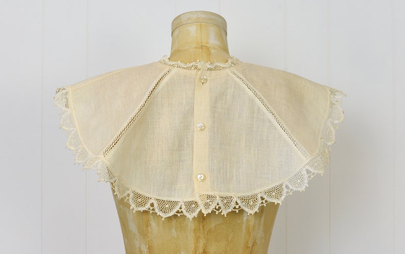 1980s Oversized Linen Collar - Etsy