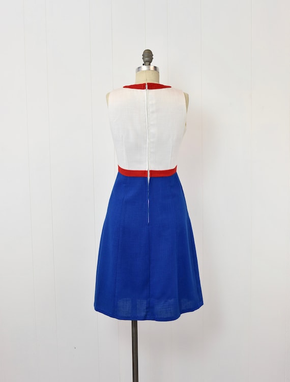 1960s Patriotic Red White & Blue Color Block Nautical… - Gem