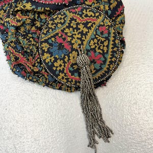 Antique 1920s Beaded Fringe Tassel Floral Multicolored Flapper Art Deco ...