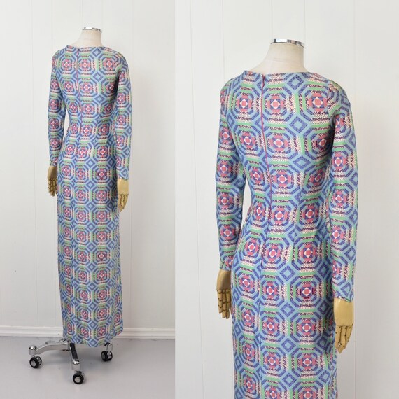 1970s Robert David Morton Bergdorf Goodman Blue Green… - Gem
