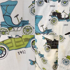 1950s Antique Classic Car Automobile Novelty Print Cotton Robe ...
