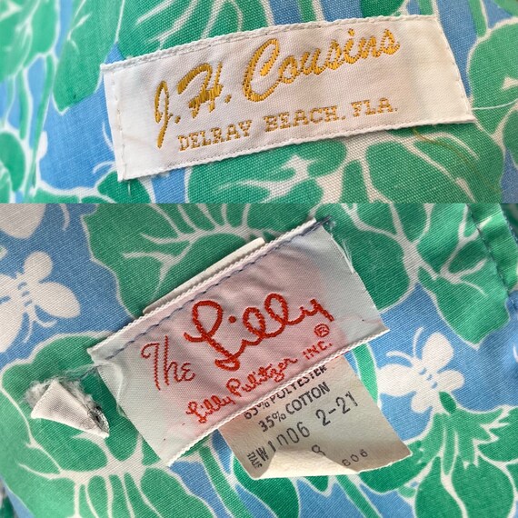 1980s Lilly Pulitzer Butterfly Leaves Novelty Print B… - Gem