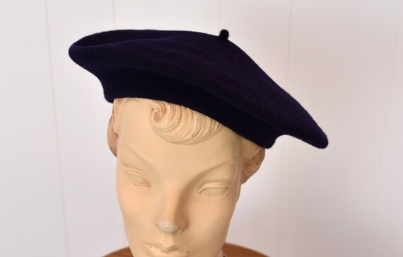 1980s Normandy Ultrabasque Navy Blue Beret Hat - Gem