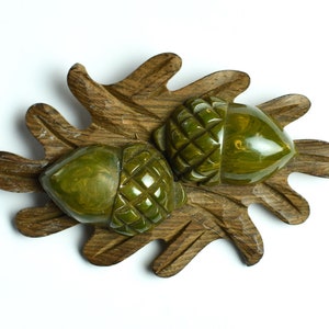1940s Acorn Bakelite & Wood Novelty Pin Brooch Tested - Etsy