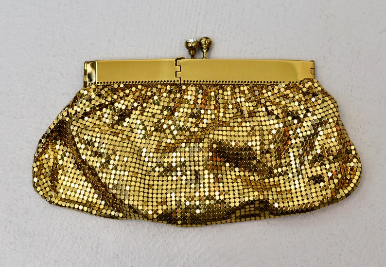 1950s Duramesh Fifth Avenue Gold Metal Mesh Rhinestone Clutch - Etsy