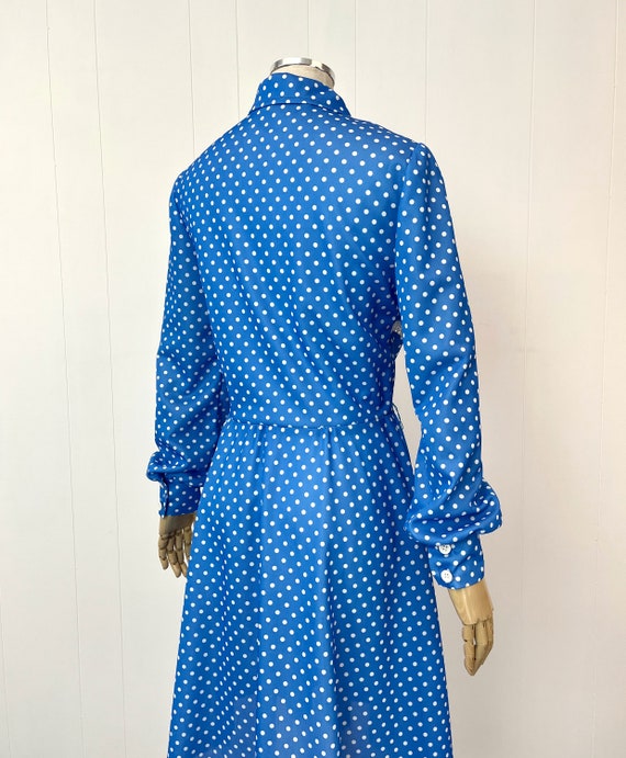 1970s Blue & White Polka Dot Cut Out Melissa Lane Shi… - Gem