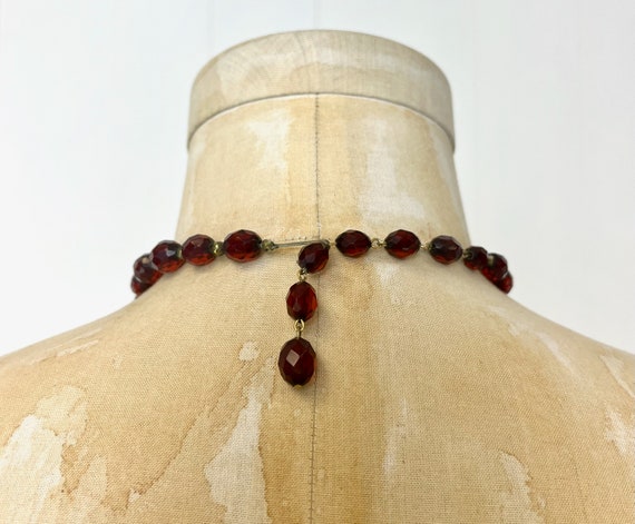 1950s Faceted Bakelite Dark Cherry Red Translucent Be… - Gem