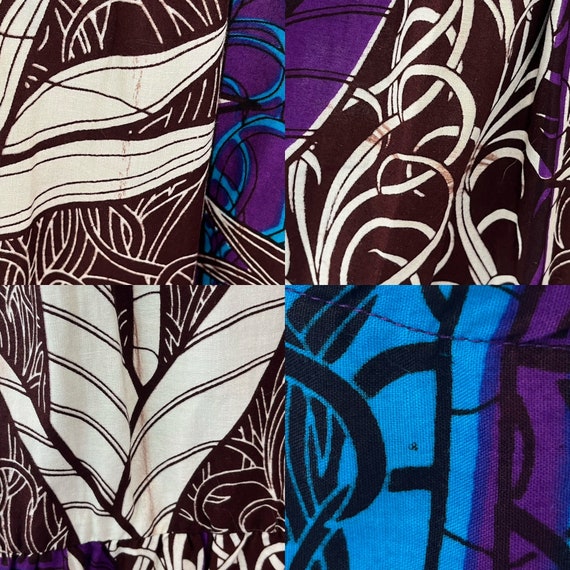 1970s Hawaiian Colorful Purple Blue Floral Botanical … - Gem