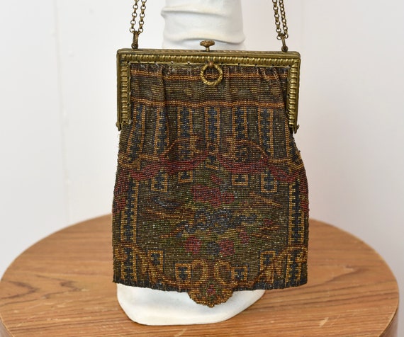 1920s Beaded Ornate French Flapper Purse Handbag Woun… - Gem