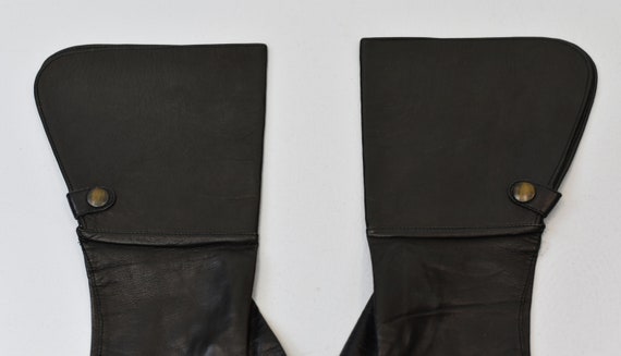 1970s/1980s Black Leather Fiocchi Italy Snaps Riding … - Gem