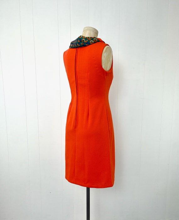 1960s Orange Chevron Mod Removable Scarf Mad Men Groo… - Gem