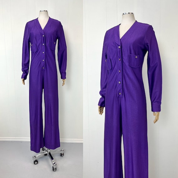 1970s Purple Mr. Vito Miami Disco One Piece Jumpsuit … - Gem